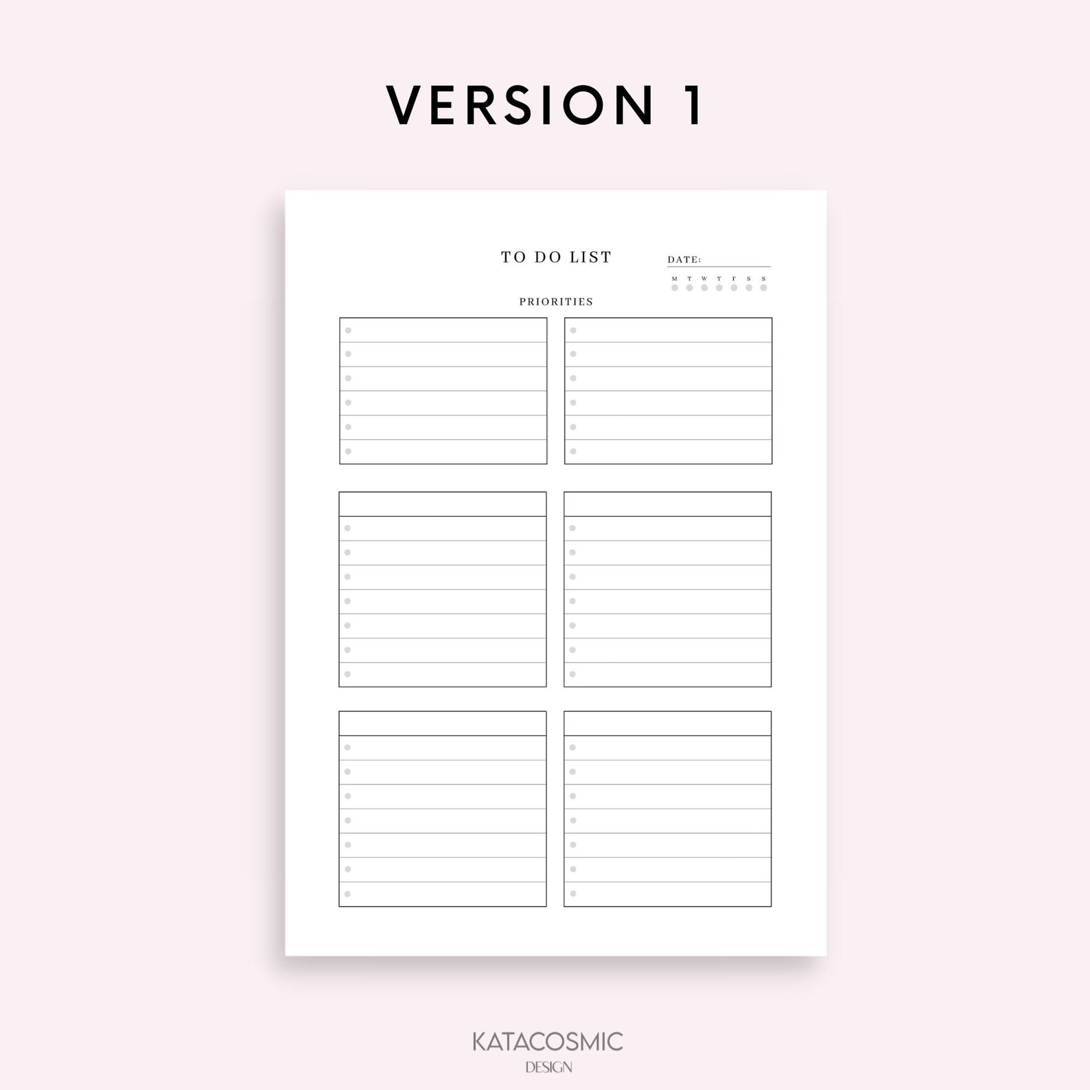 Minimal to Do List Printable Simple Tasks List Template | Etsy