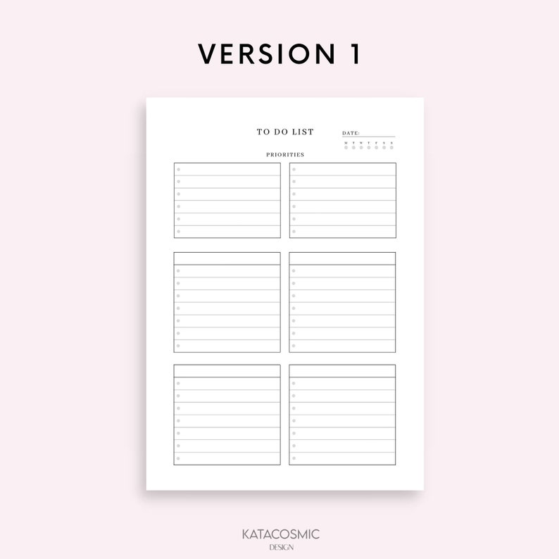 Minimal to Do List Printable Simple Tasks List Template | Etsy