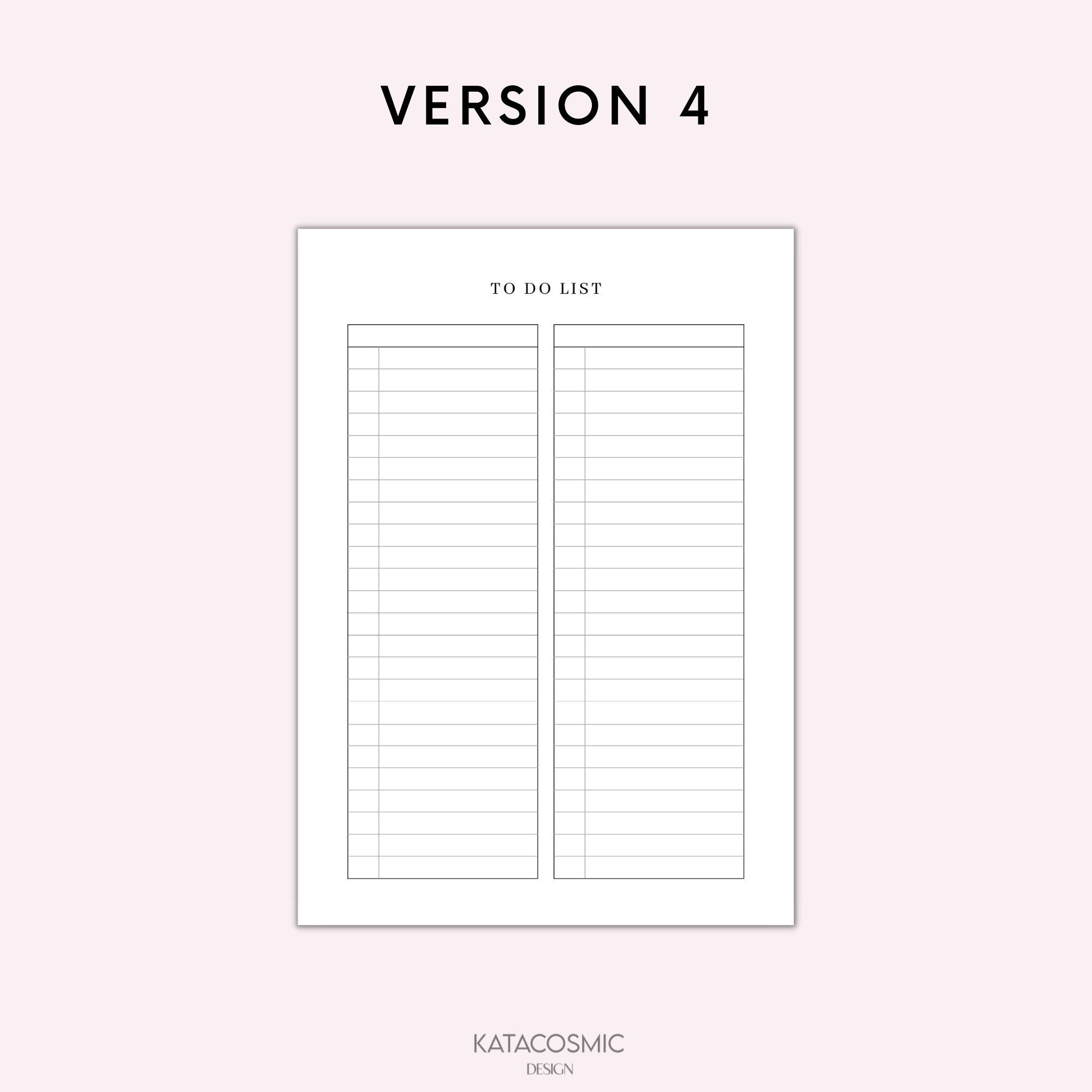 Blank to Do List Printable PDF Blank Task Checklist Planner | Etsy