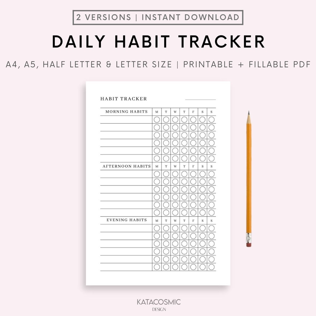 Daily Habit List Tracker, Daily Routine Planner, Habit Tracker Routine ...