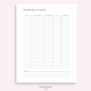 Sinking Funds Tracker | Sinking Funds Tracker Printable | Sinking Funds ...