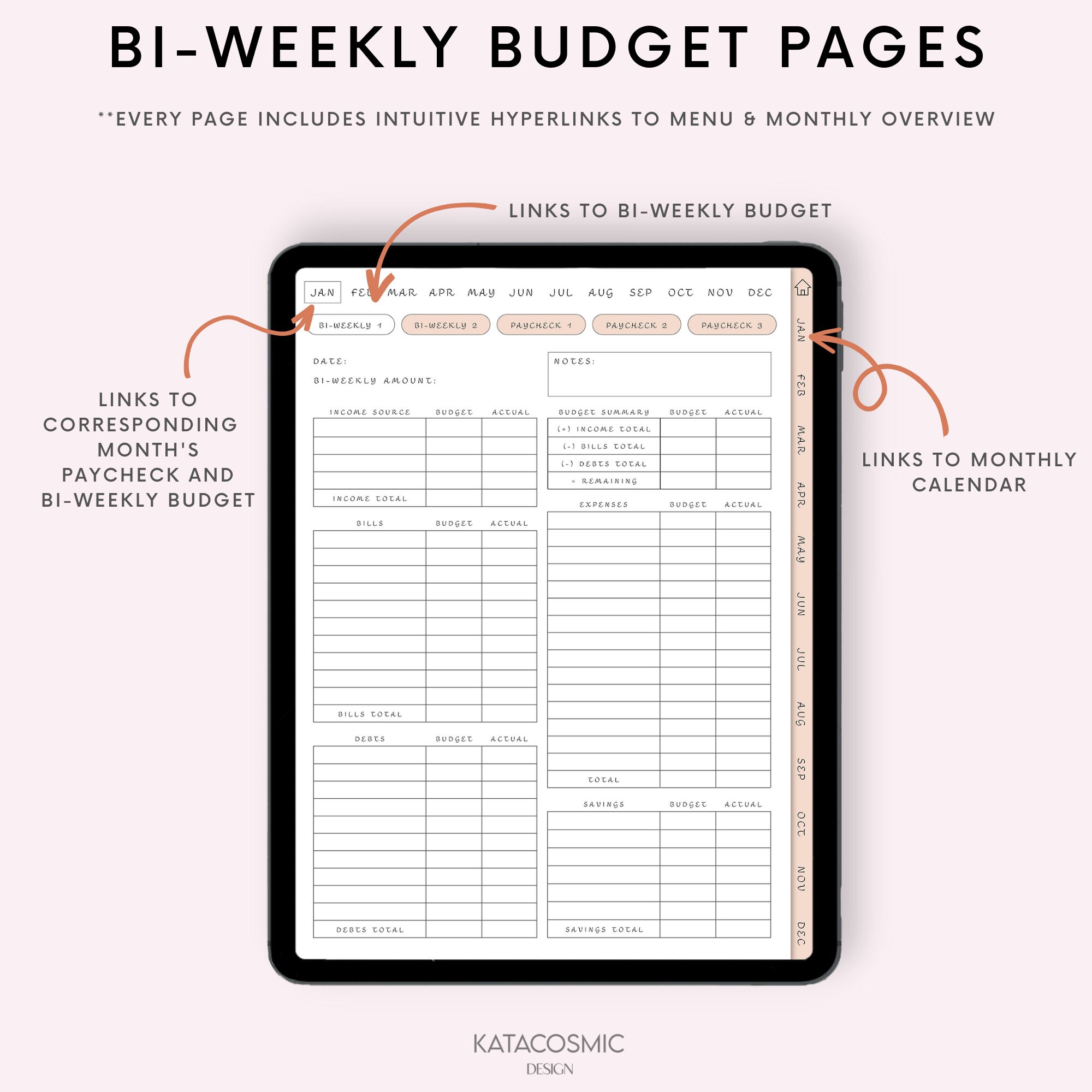 Paycheck Budget Planner Bi Weekly Paycheck Planner Paycheck - Etsy