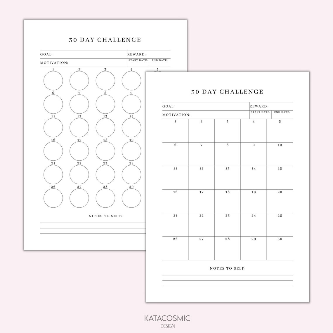 30 Day Challenge Goal Setting Goal Progress Tracker Habit - Etsy
