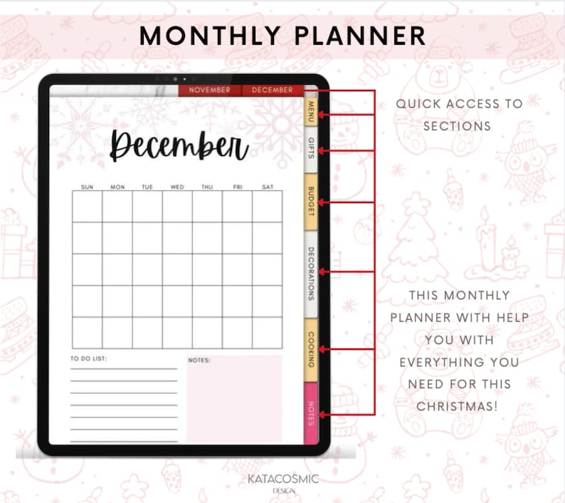 Digital Christmas Planner Holiday Planner Gift Budget - Etsy