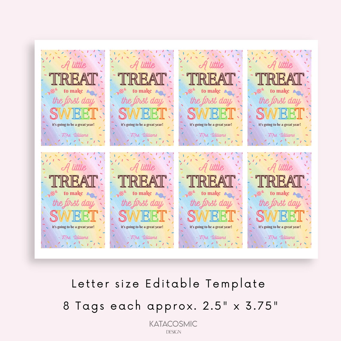 EDITABLE Welcome Back to School Gift Tag, First Day of School, Teacher ...