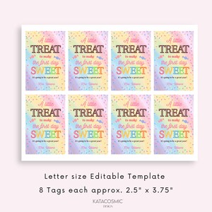 EDITABLE Welcome Back to School Gift Tag, First Day of School, Teacher ...