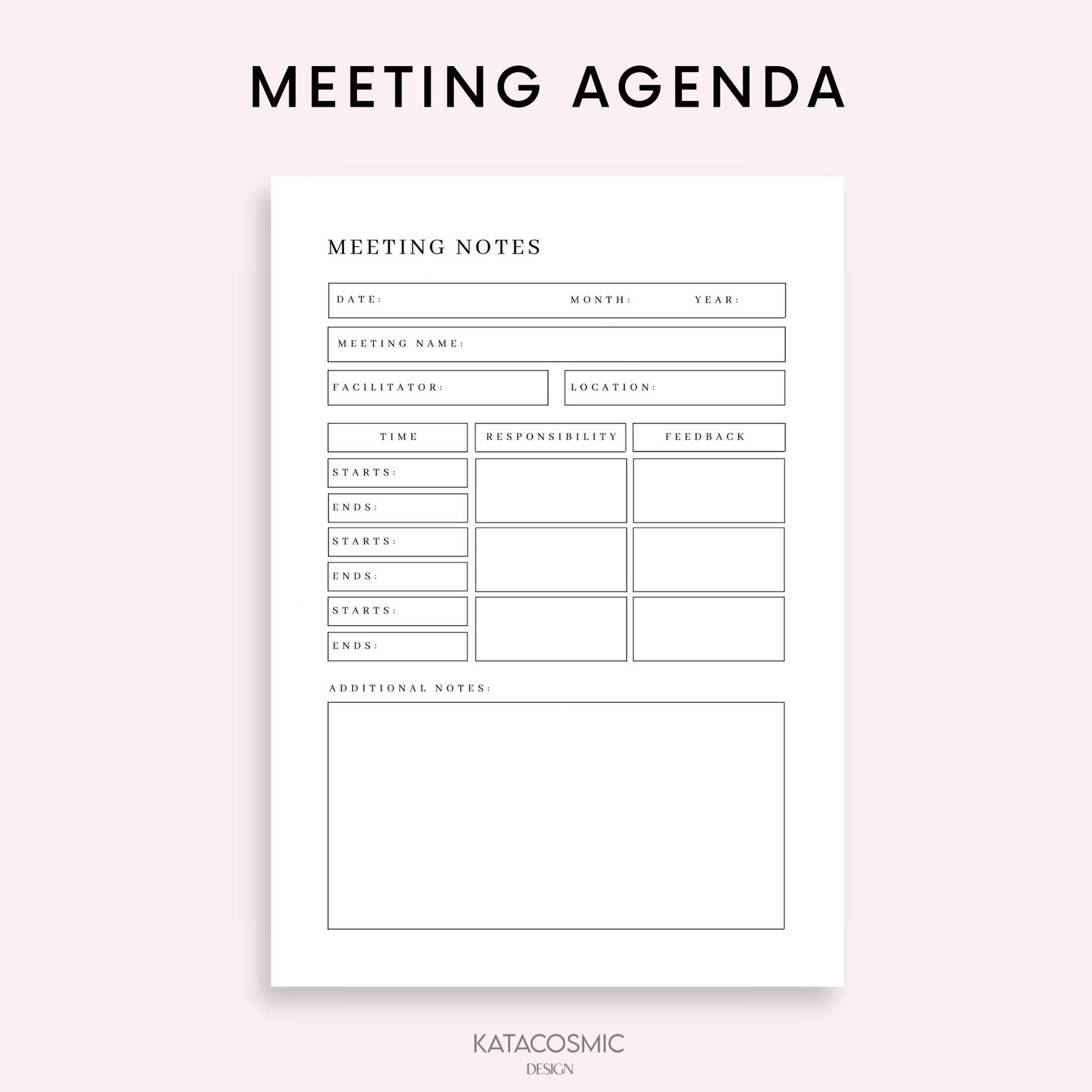 Meeting Notes Template, Meeting Notes, Meeting Notes Tracker, Notes ...