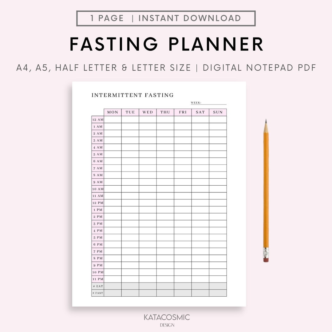 Intermittent Fasting Tracker Printable, Fasting Tracker, Fasting ...