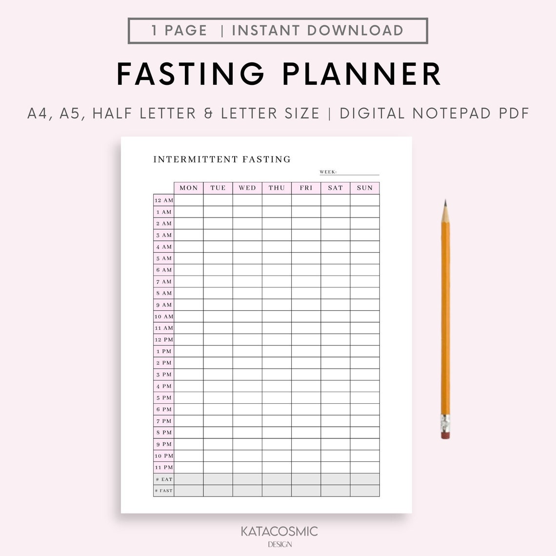 Intermittent Fasting Tracker Printable Fasting Tracker - Etsy