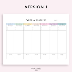 Weekly Planner Goodnotes Template, Undated Weekly Planner Template ...