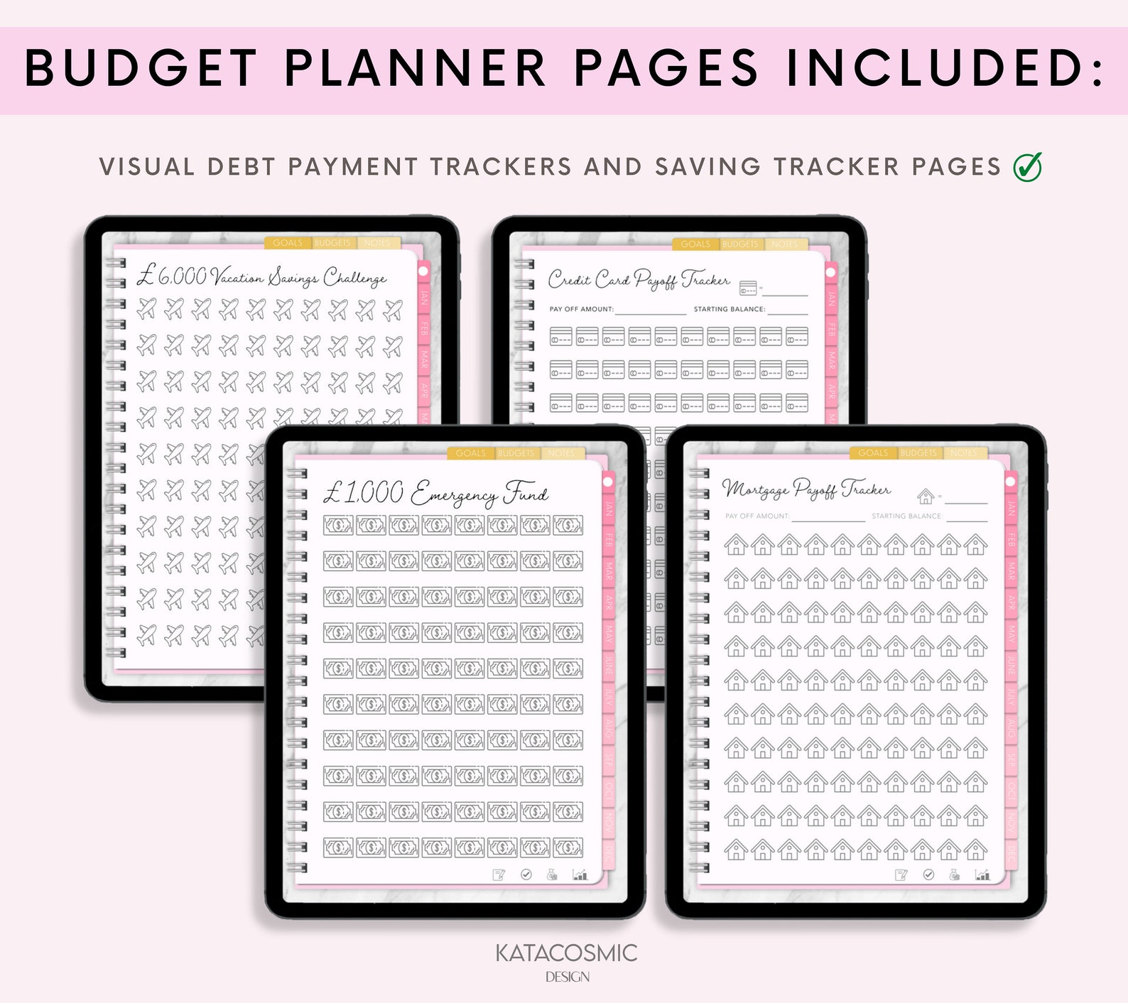 Digital Budget Planner, Digital Finance Planner, Digital Planner, Bi ...