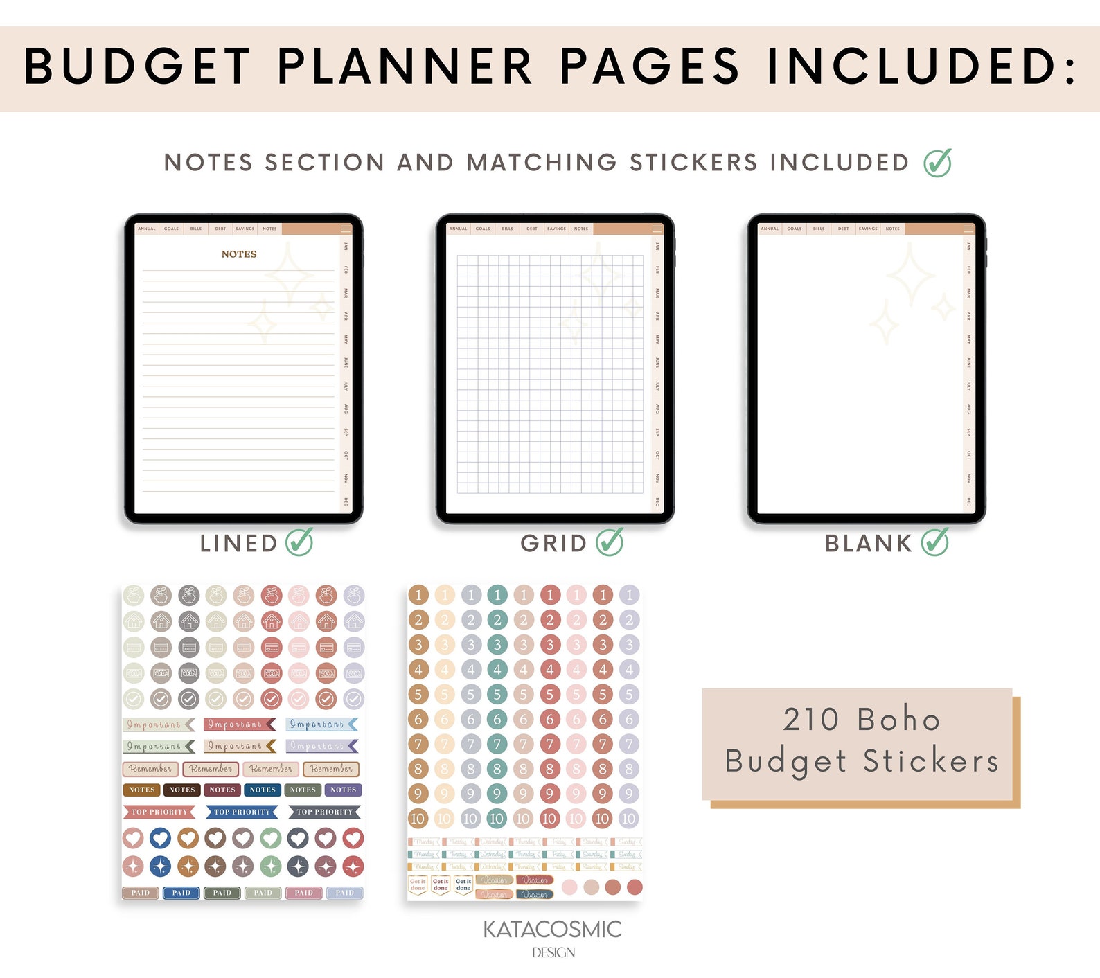 Boho Digital Budget Planner Goodnotes Digital Planner Budget - Etsy