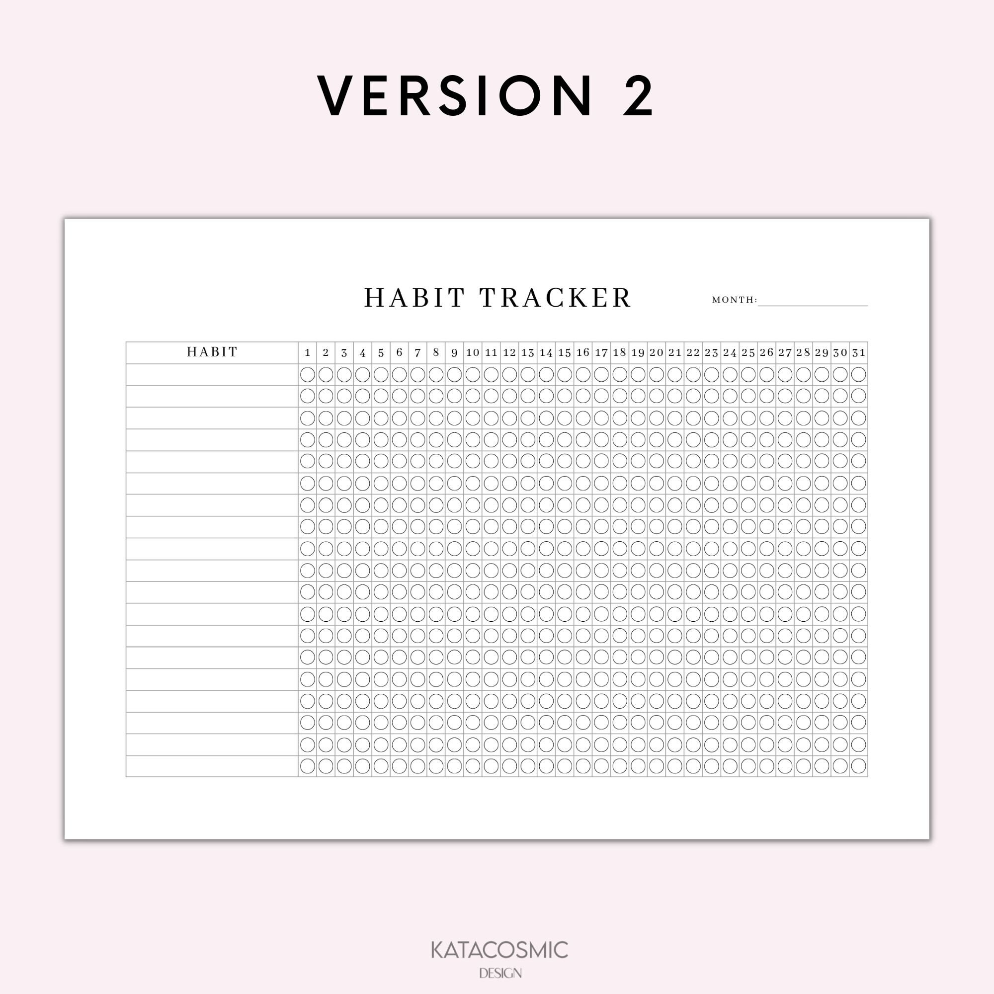 Monthly Habit Tracker Printable Landscape Habit Tracker - Etsy UK