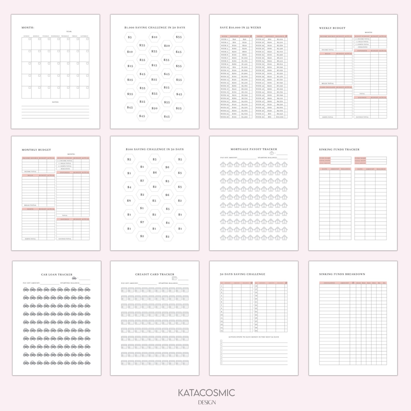 Printable Budget Planner Bundle Budget Planner Kit Weekly Budget Template Financial Budget ...