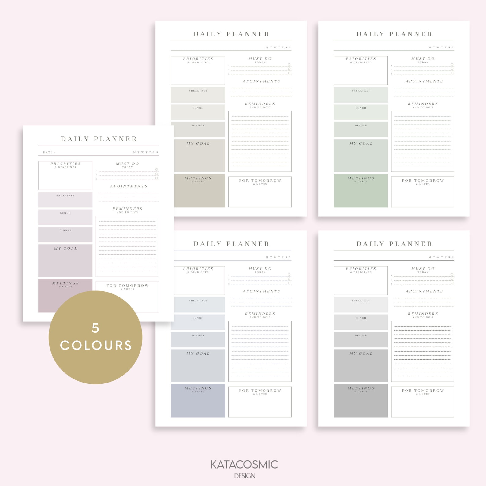 EDITABLE DAILY PLANNER to Do List Printable Productivity - Etsy