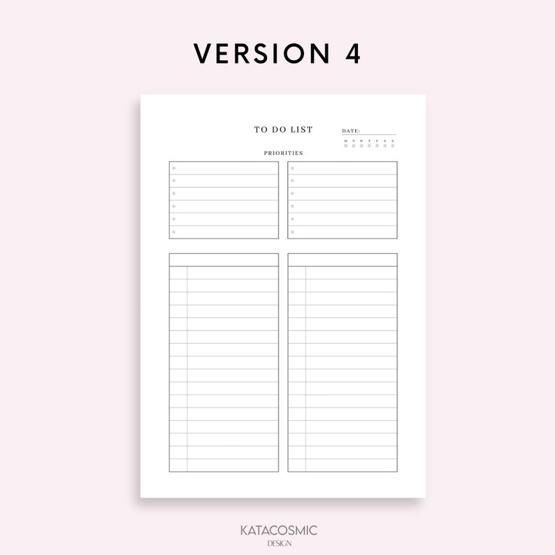 Minimal to Do List Printable Simple Tasks List Template | Etsy