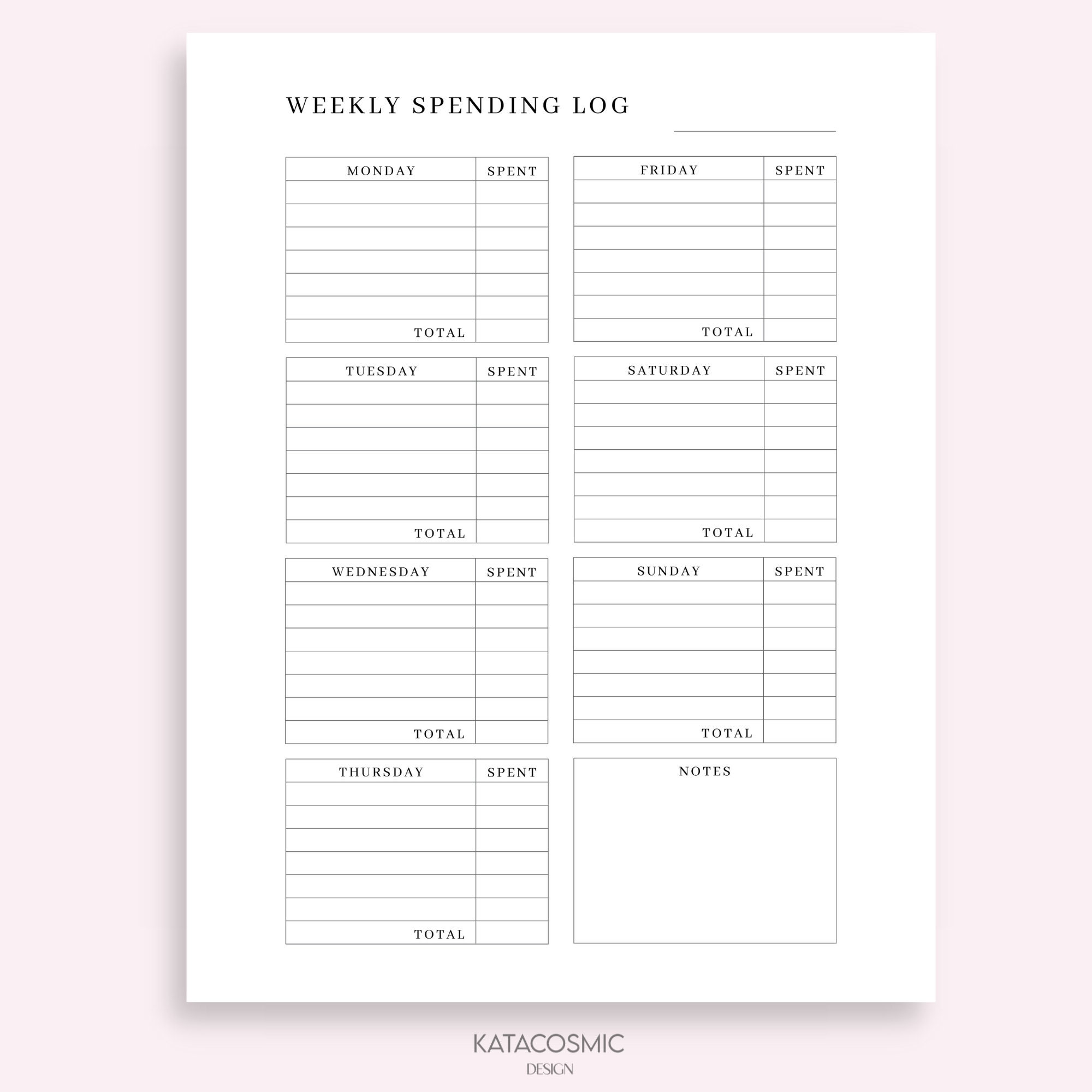 Weekly Spending Tracker Spending Tracker Expense Tracker - Etsy Weekly Spending Tracker Spending Tracker Expense Tracker - Etsy
