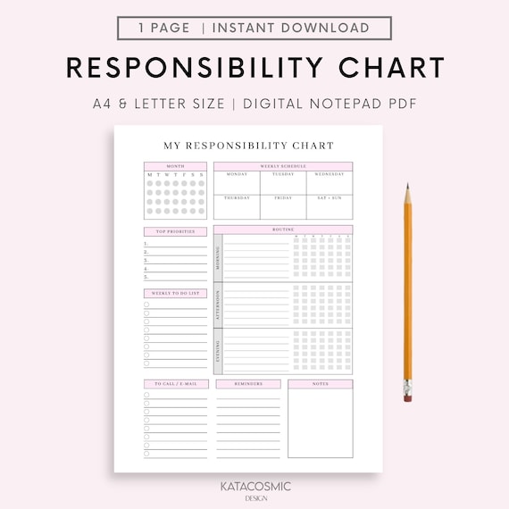 The Ultimate Responsibility Chart Printable Editable for - Etsy