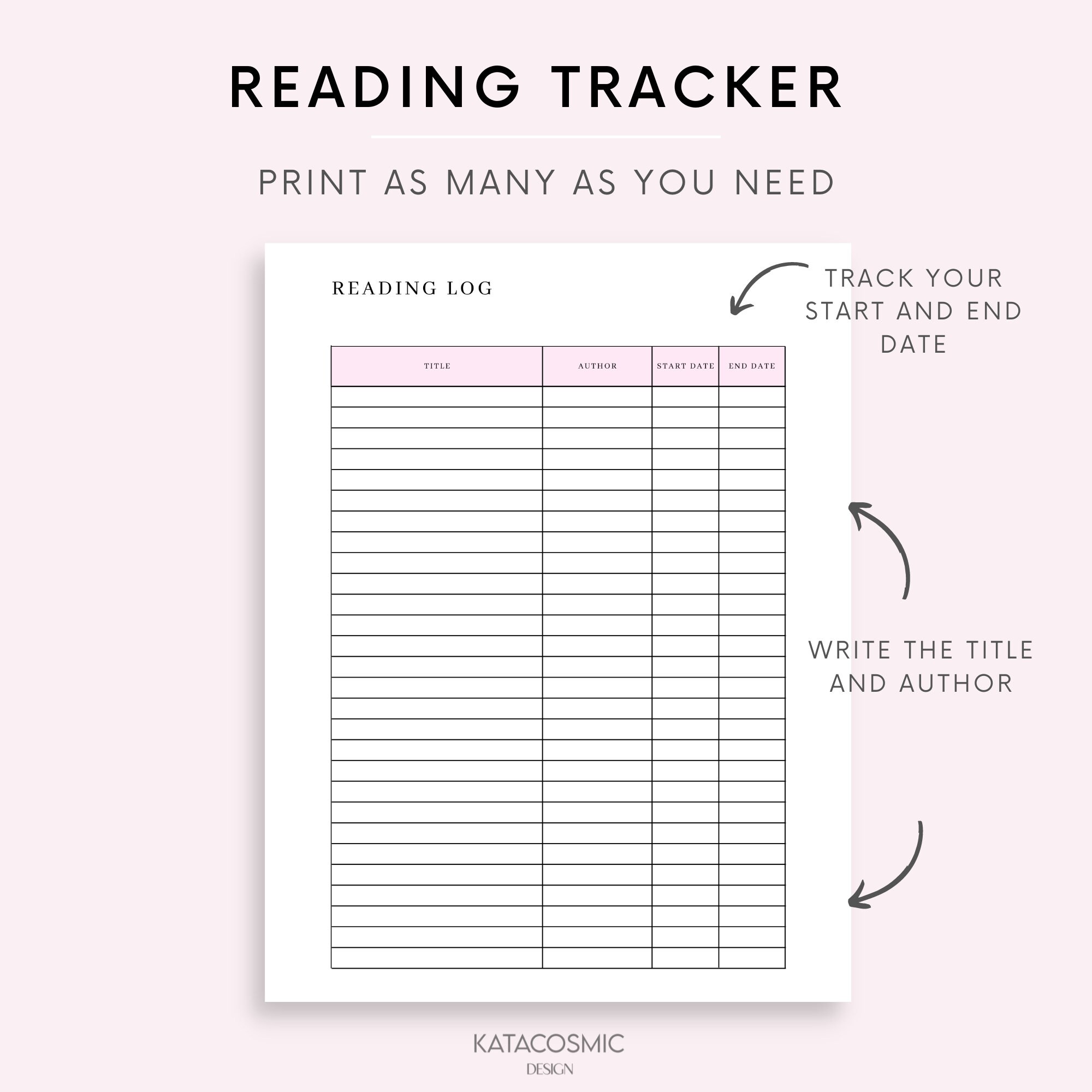 Book Tracker Printable, Bookshelf Reading Log, Books I've Read, Yearly ...