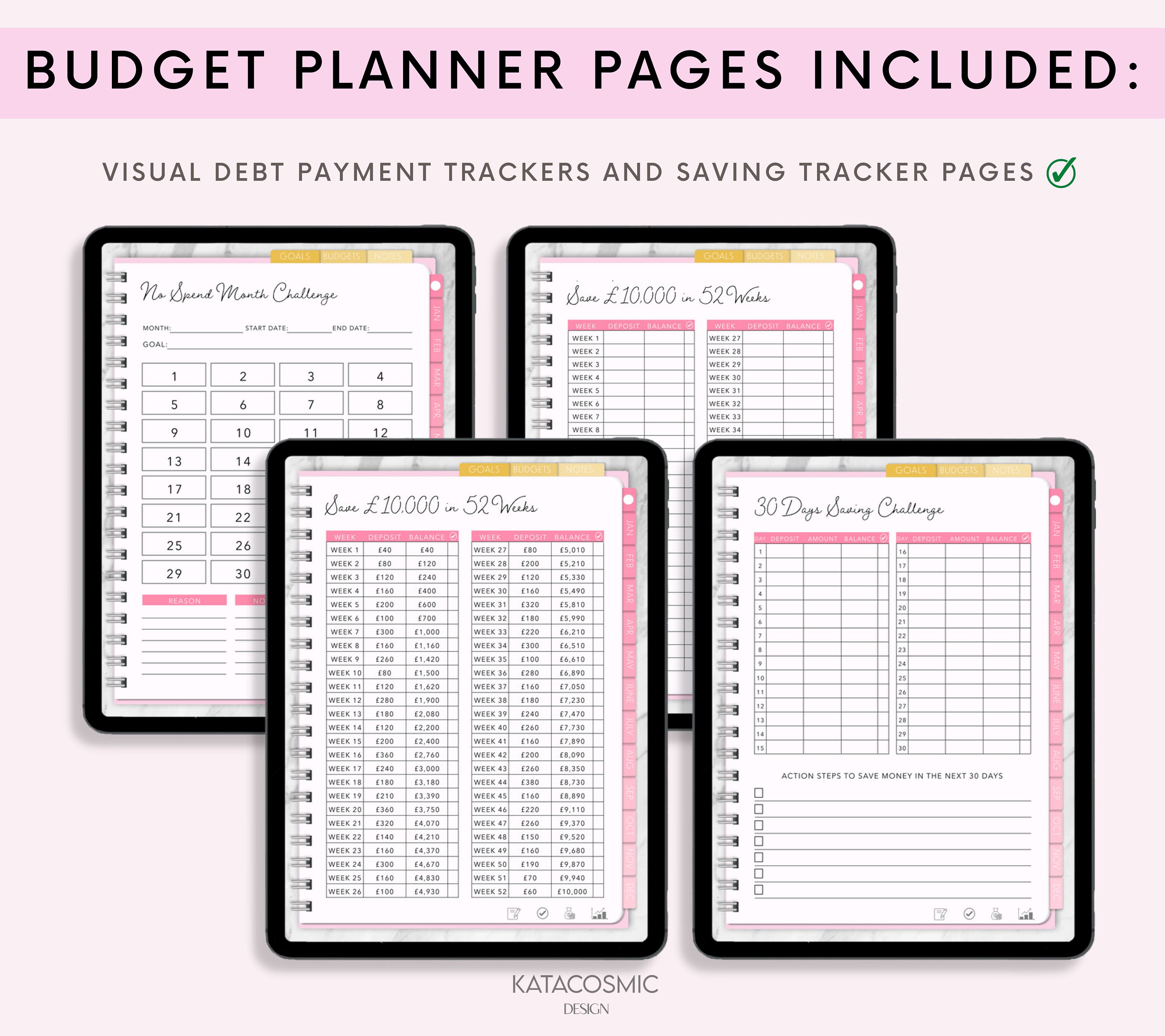 Digital Budget Planner in Pounds, Goodnotes Digital Planner, Budget ...