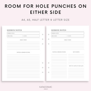 Printable Sermon Notes, Print at Home Faith Planner, Scripture and ...