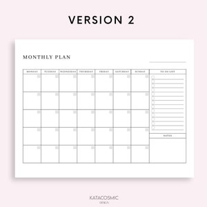 Monthly Planner Goodnotes Template, Undated Monthly Planner, Monthly ...