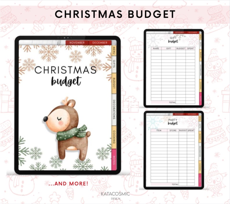 Digital Christmas Planner Holiday Planner Gift Budget - Etsy