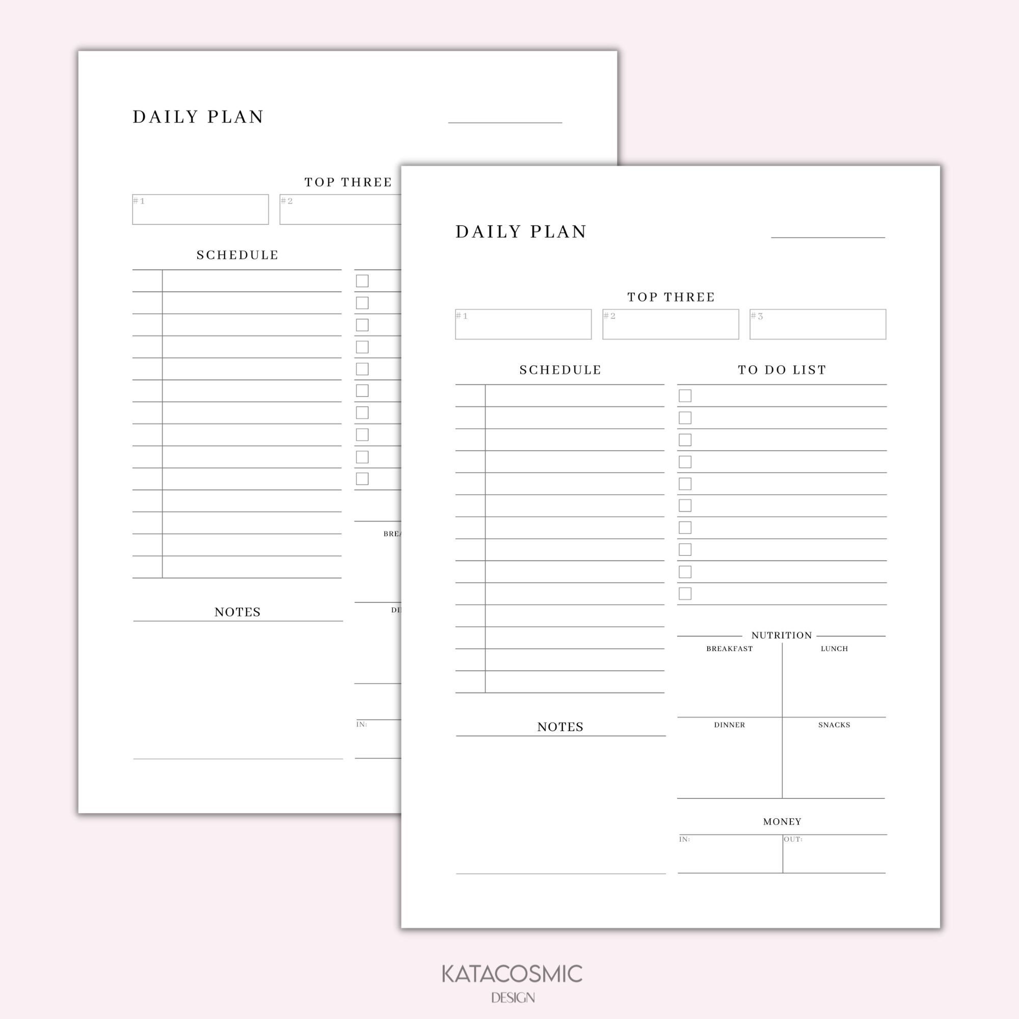 Daily Schedule Undated Printable Daily Planner Fillable Daily | Etsy