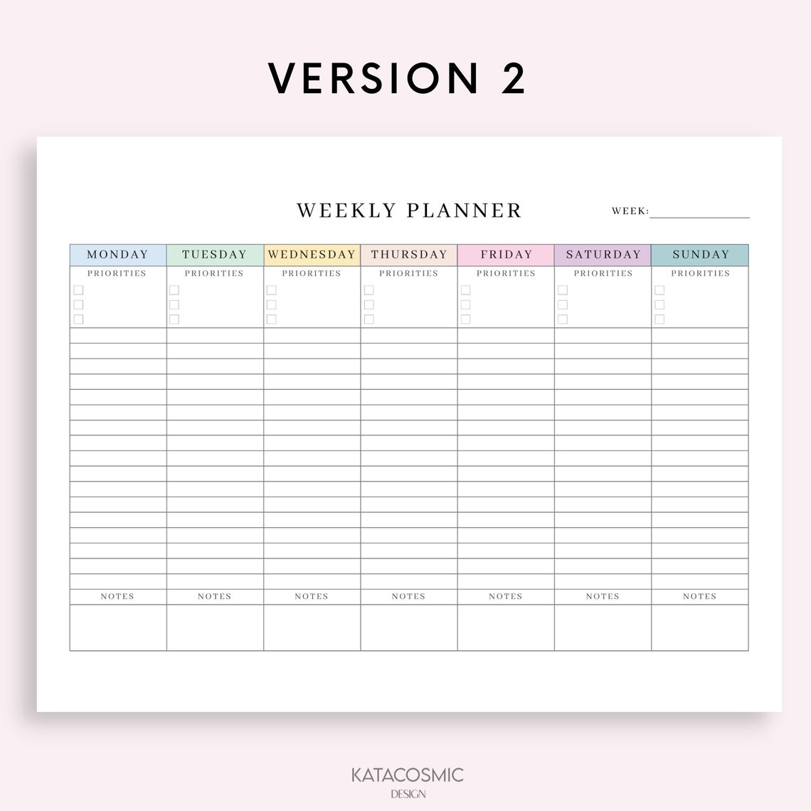 Weekly Planner Goodnotes Template Undated Weekly Planner - Etsy