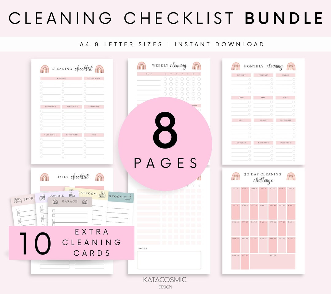 ADHD Neurodivergent Cleaning Checklists, Weekly House Chores, Clean ...