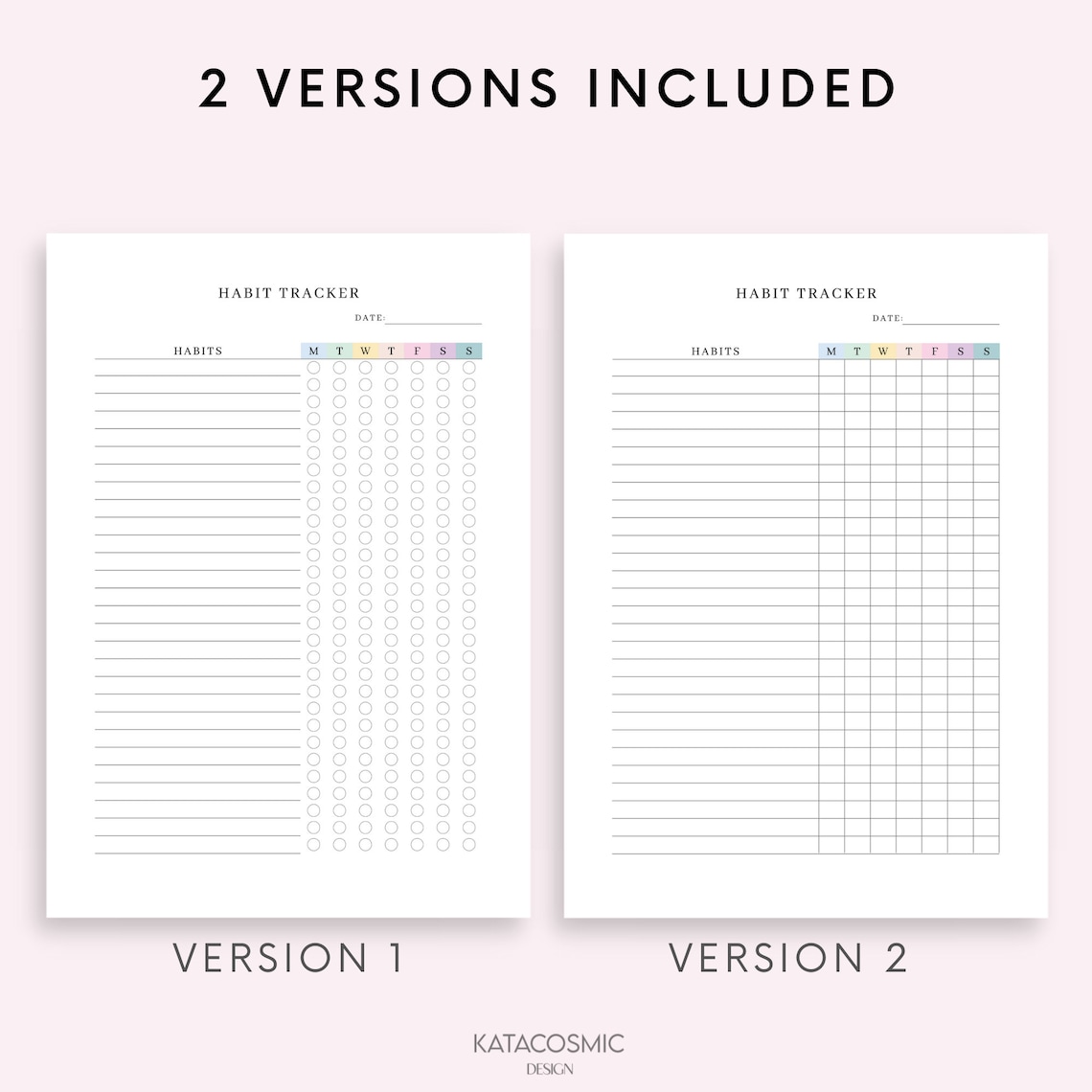 Weekly Habit Tracker Printable Habit Tracker Template - Etsy