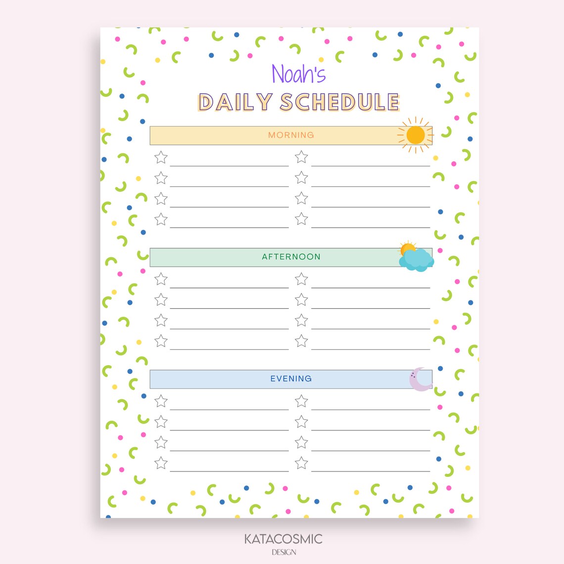 Kids Daily School Checklist Schedule Printable Editable Chore - Etsy