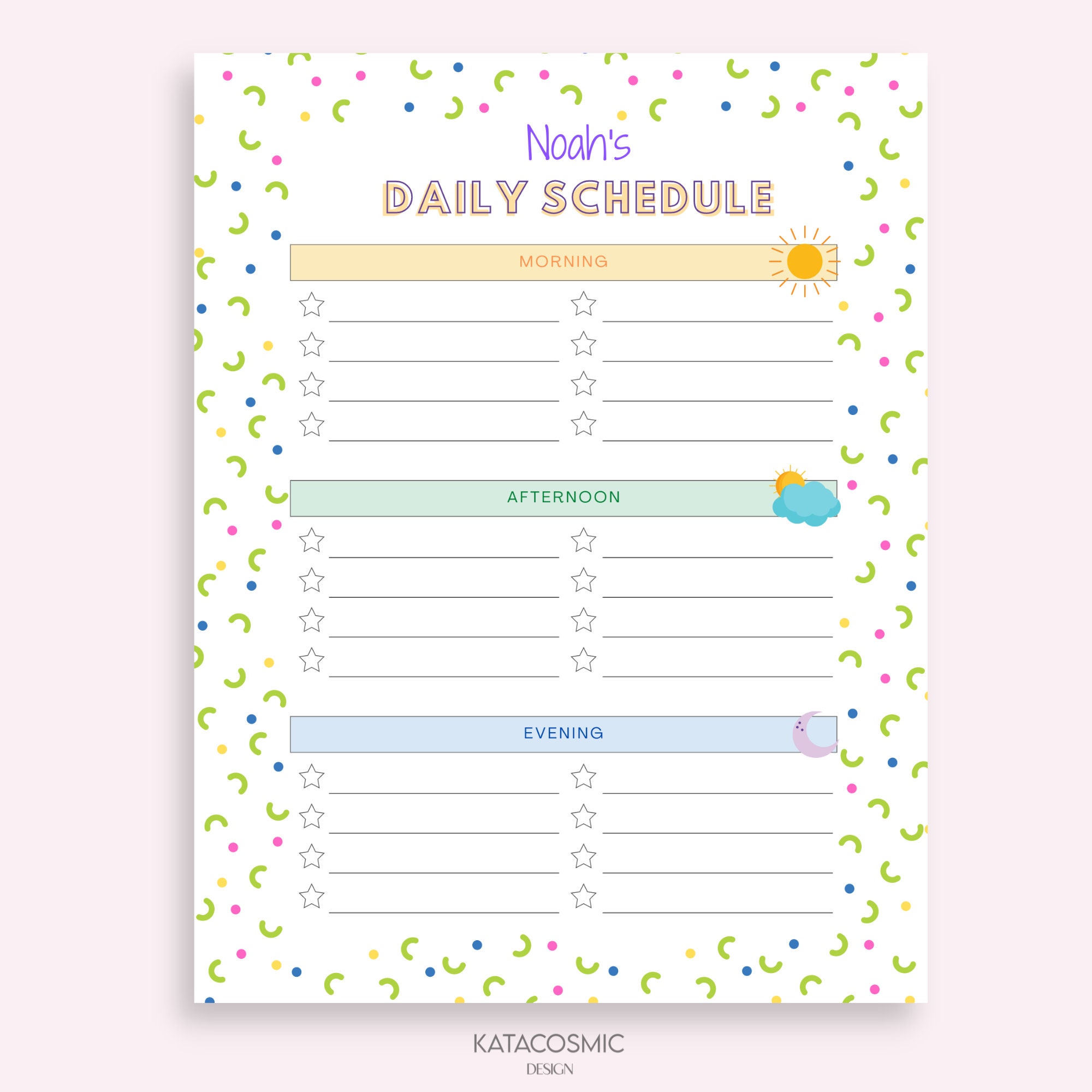 Kids Daily School Checklist Schedule Printable Editable Chore - Etsy
