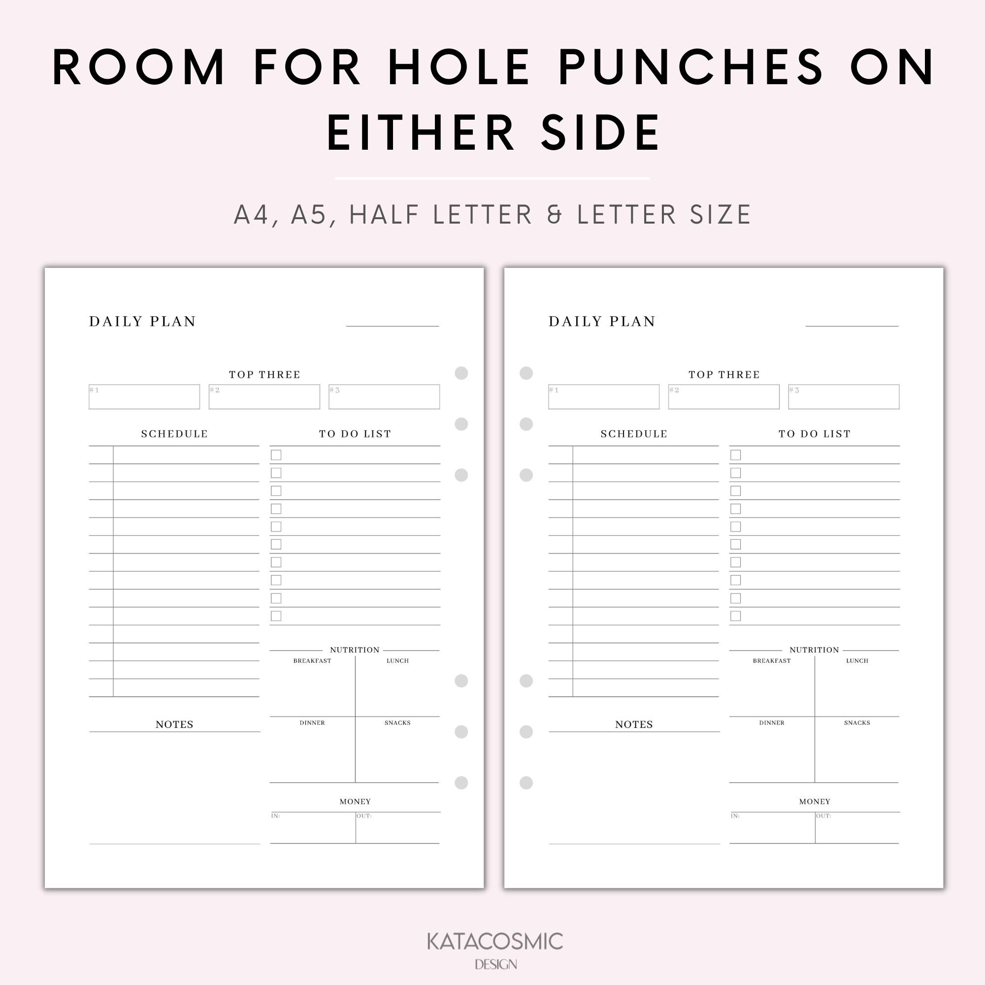 Daily Schedule Undated Printable Daily Planner Fillable Daily | Etsy