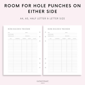 Bank Balance Sheet Printable, Bank Account Transactions Tracker ...