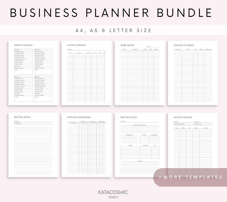Printable Business Planner Bundle Small Business Product and - Etsy