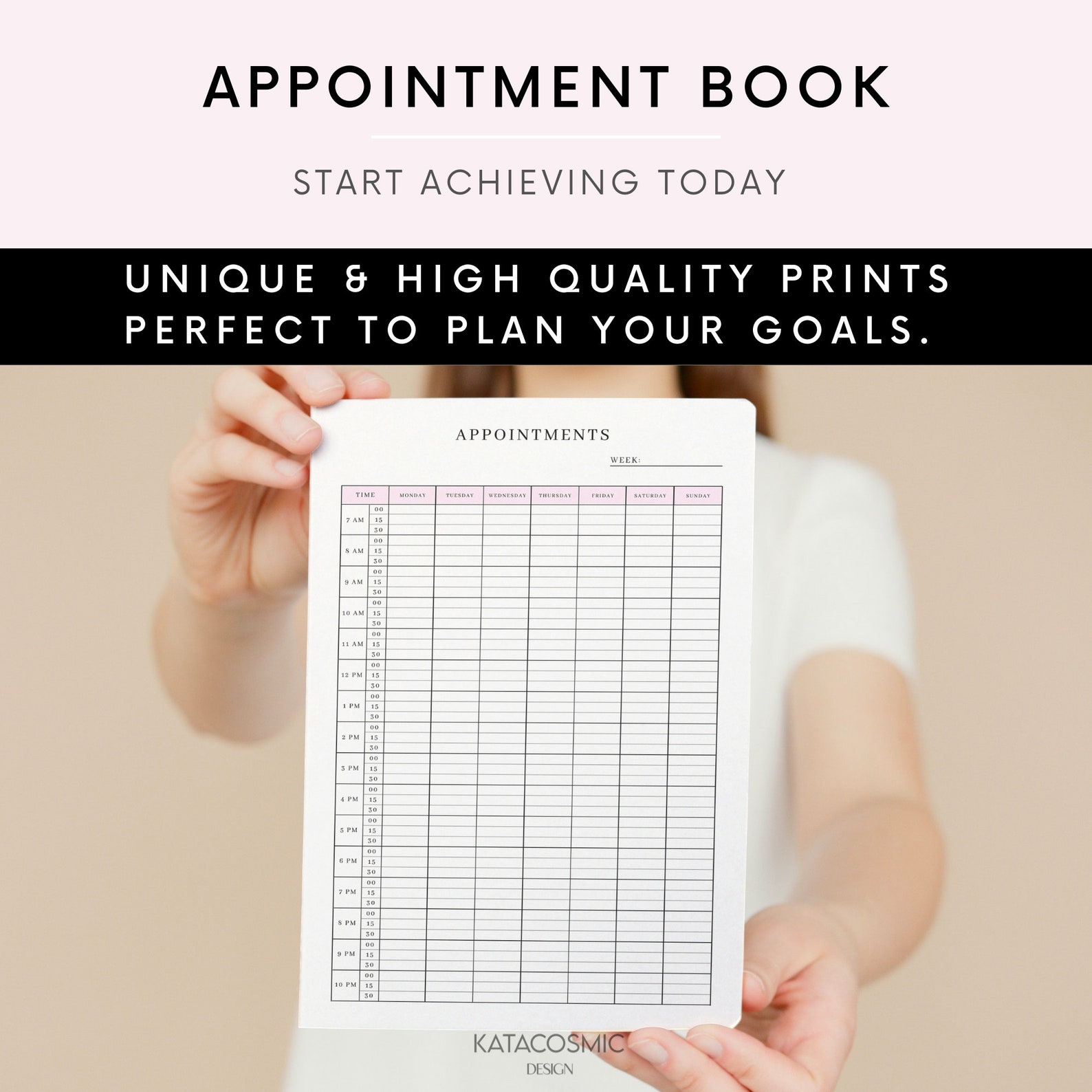 Printable Appointment Book Print at Home Timeslot Booking - Etsy