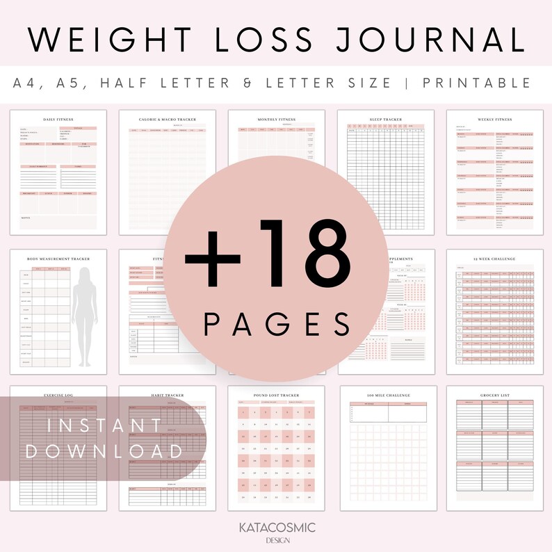 Editable Weight Loss Journal Printable Digital Weight - Etsy