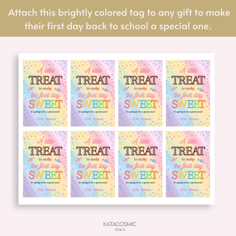 EDITABLE Welcome Back to School Gift Tag, First Day of School, Teacher ...