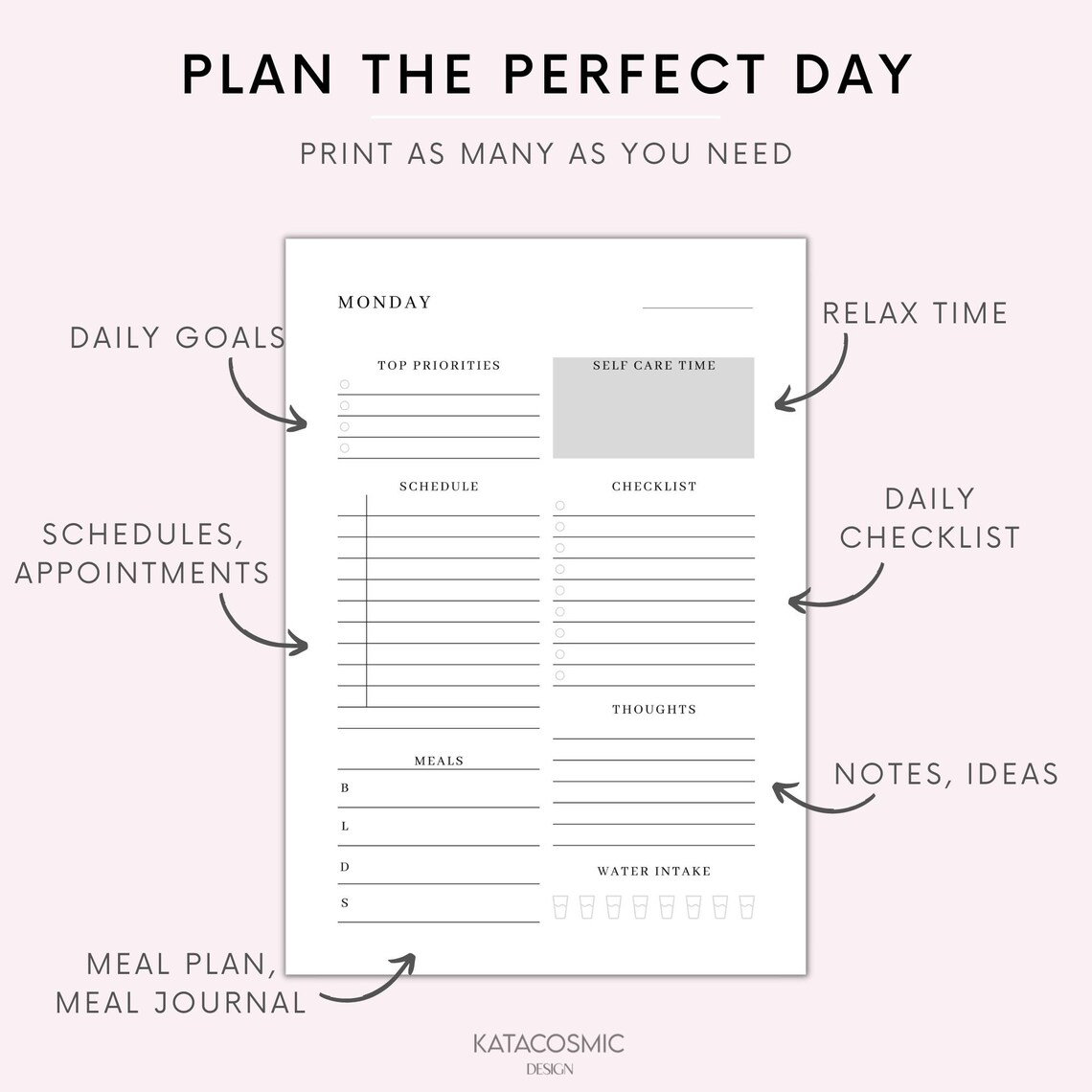 7 Day Planner Printable Weekly Planner Daily to Do List for | Etsy