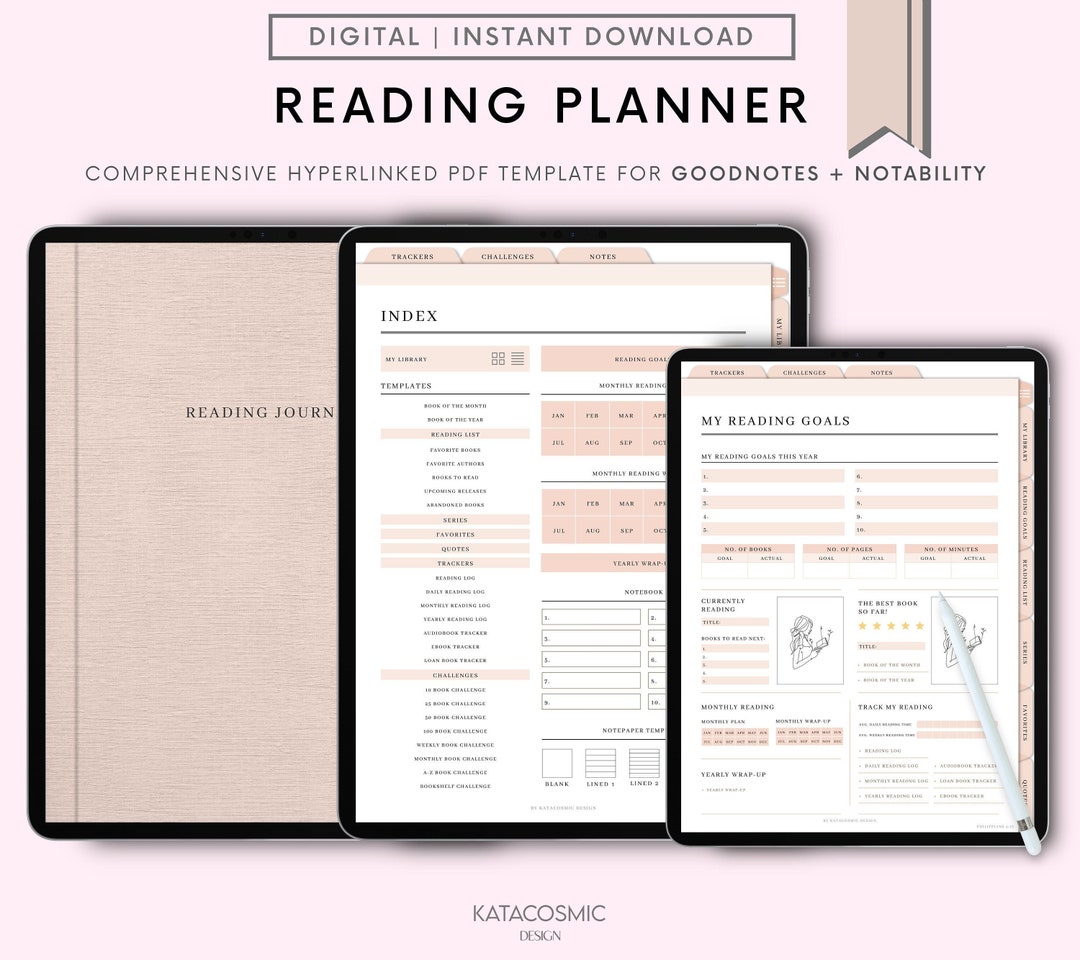 Digital Book Journal, Digital Reading Journal, Digital Reading Planner ...