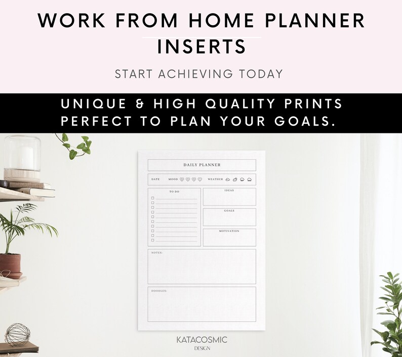 Work From Home Daily Planner Weekly Planner Monthly - Etsy