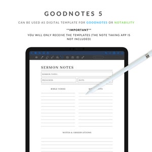 Printable Sermon Notes, Print at Home Faith Planner, Scripture and ...