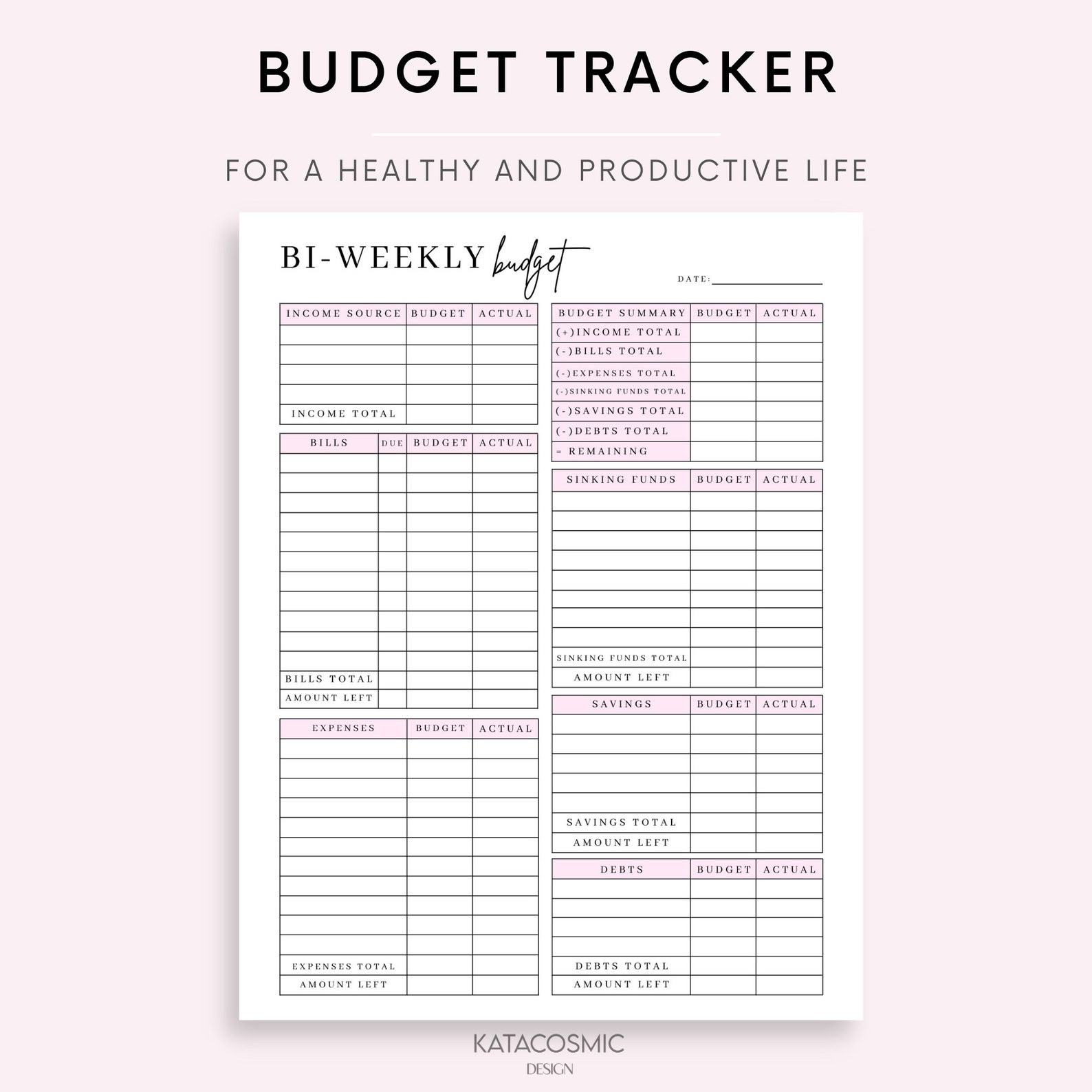Biweekly Budget Planner EDITABLE Bi-weekly Template PDF - Etsy