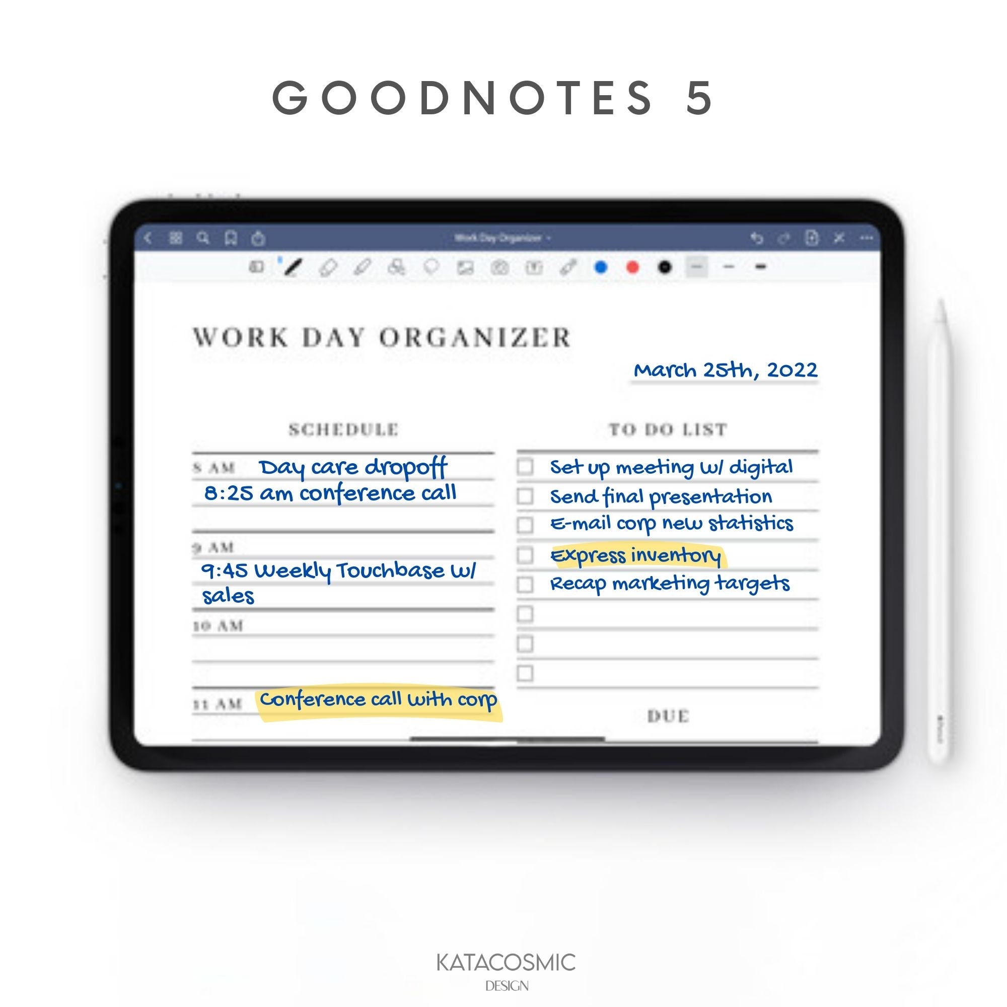 Work Day Organizerwork Plannerwork Scheduledaily - Etsy