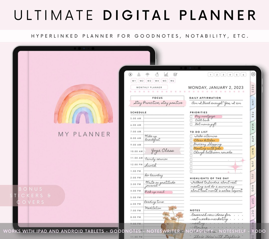 2024 Digital Planner, 2024 Portrait Planner, 2024 Planner, 2024 Dated ...