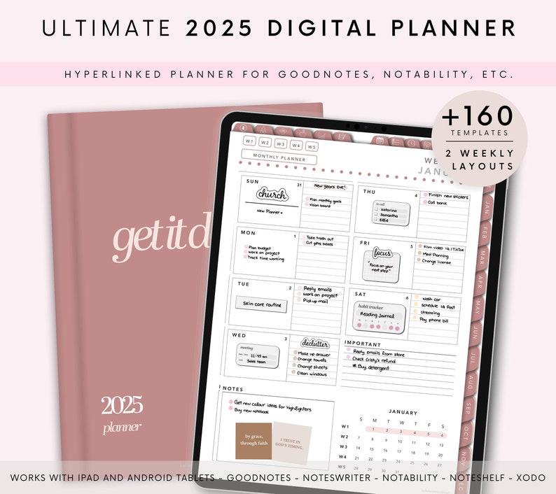 2025 Digital Planner for Goodnotes, Notability, iPad & Tablet ...