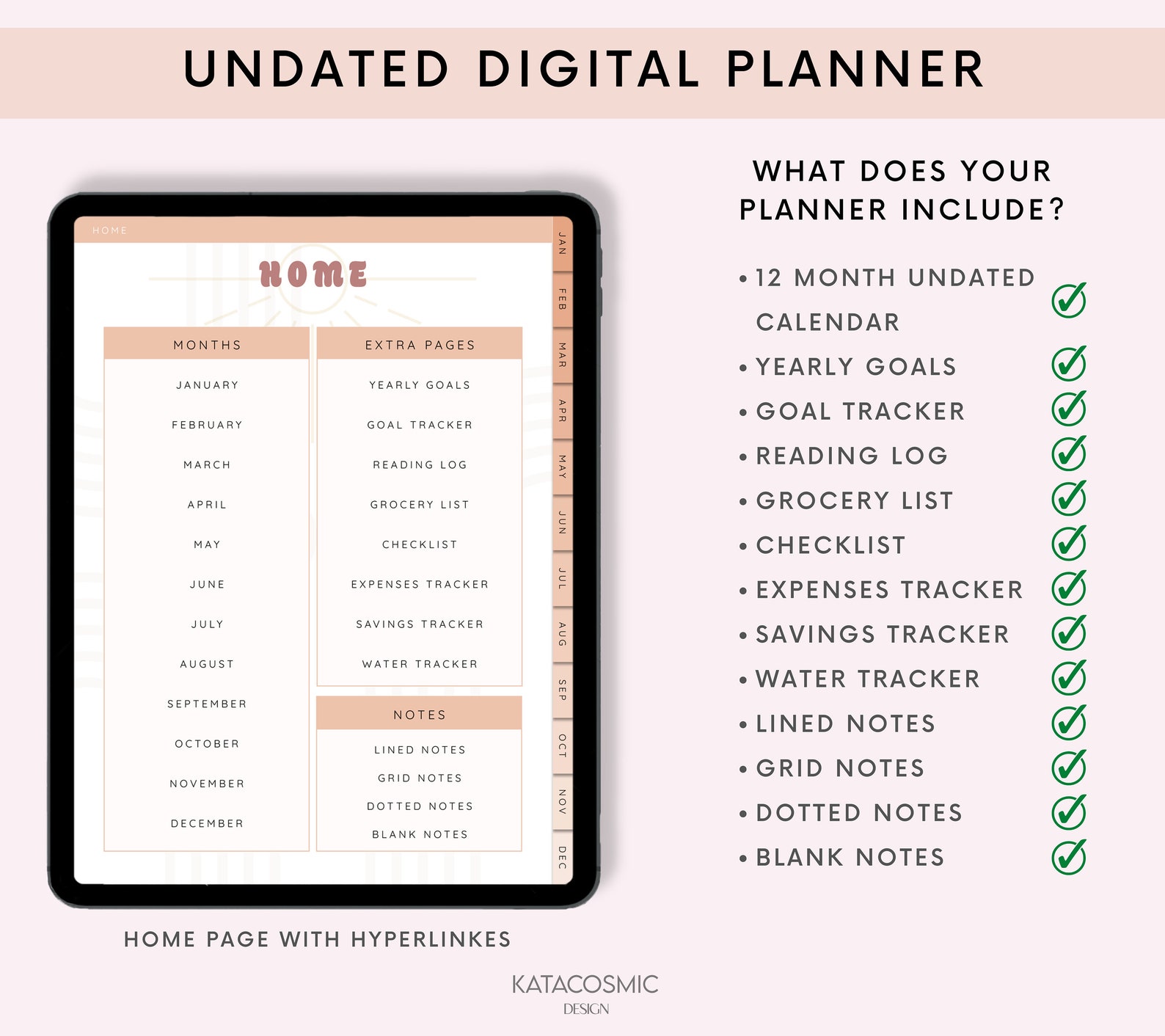 Boho Undated Goodnotes Planner Weekly Digital Planner - Etsy