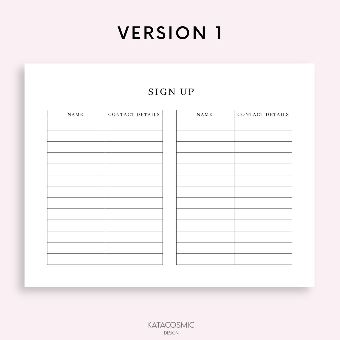 Minimalist Sign up Sheet 3 Email Sign up Forms PRINTABLE - Etsy