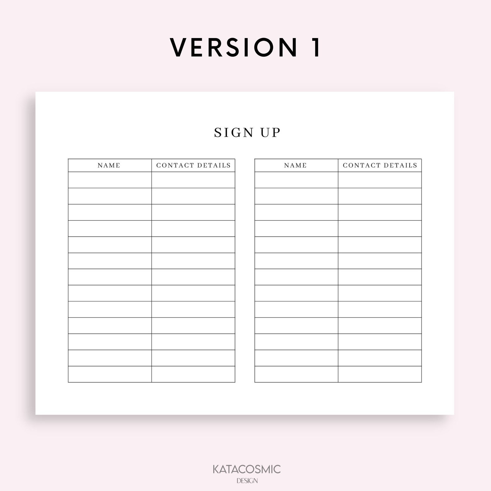 Minimalist Sign up Sheet 3 Email Sign up Forms PRINTABLE - Etsy
